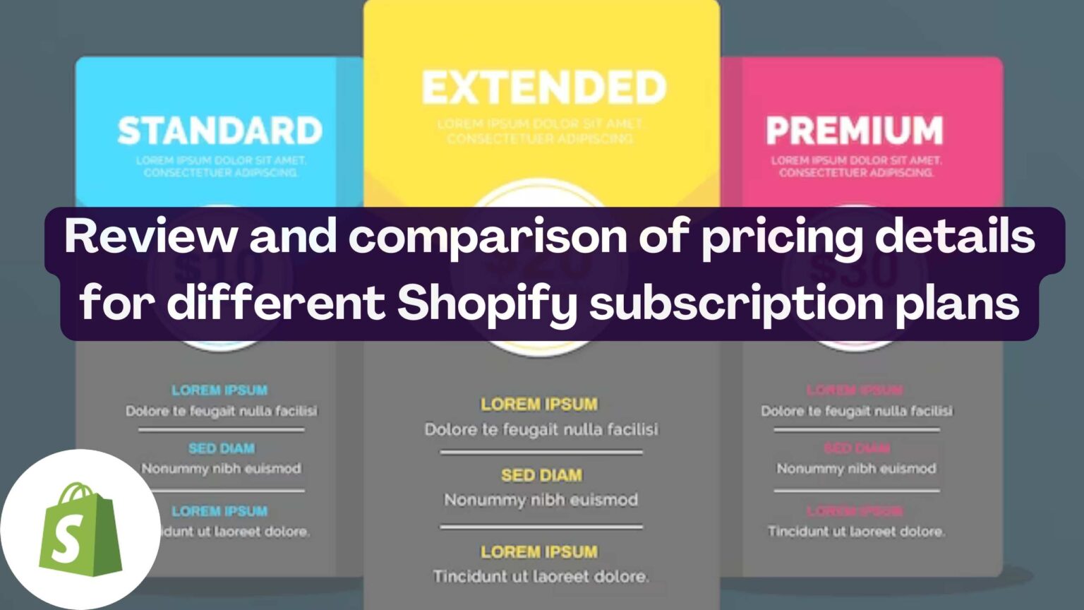 Review and comparison of pricing details for different Shopify ...