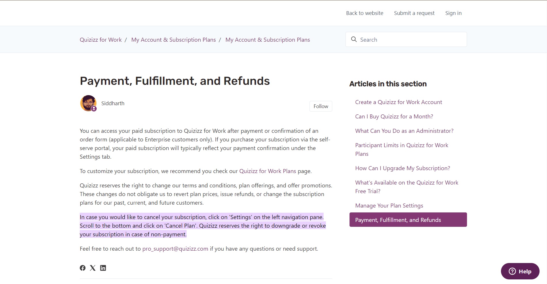 How to Cancel Quizizz Subscription - Subscribed.FYI